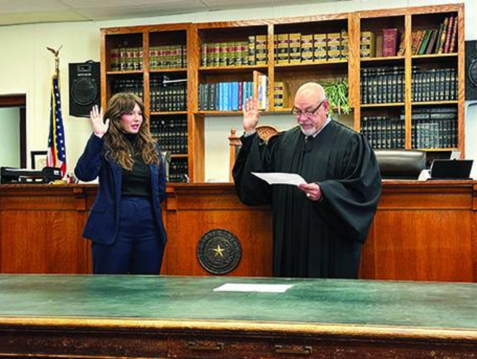 Judge Hullum swears in new Attorney Erin Mayes